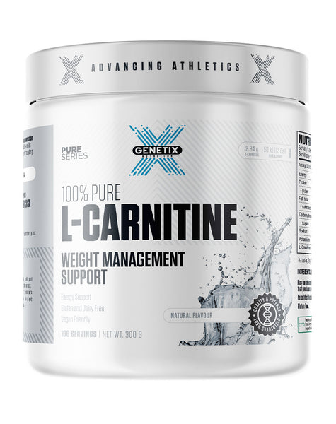 100% Pure L-Carnitine by Genetix Nutrition Essentials - Nutrition Warehouse