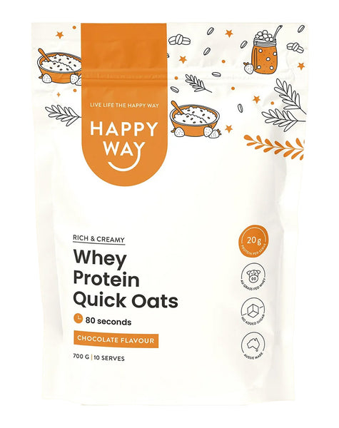 Whey Protein Quick Oats by Happy Way - Nutrition Warehouse