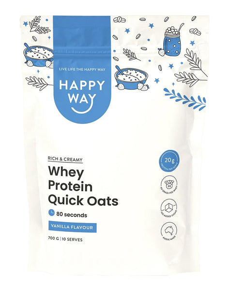 Whey Protein Quick Oats by Happy Way - Nutrition Warehouse