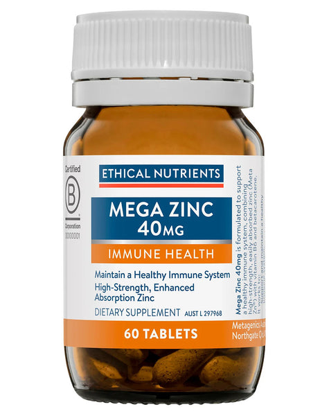 Mega Zinc 40mg by Ethical Nutrients - Nutrition Warehouse