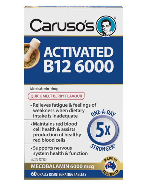 Activated B12 6000 by Caruso's Natural Health - Nutrition Warehouse